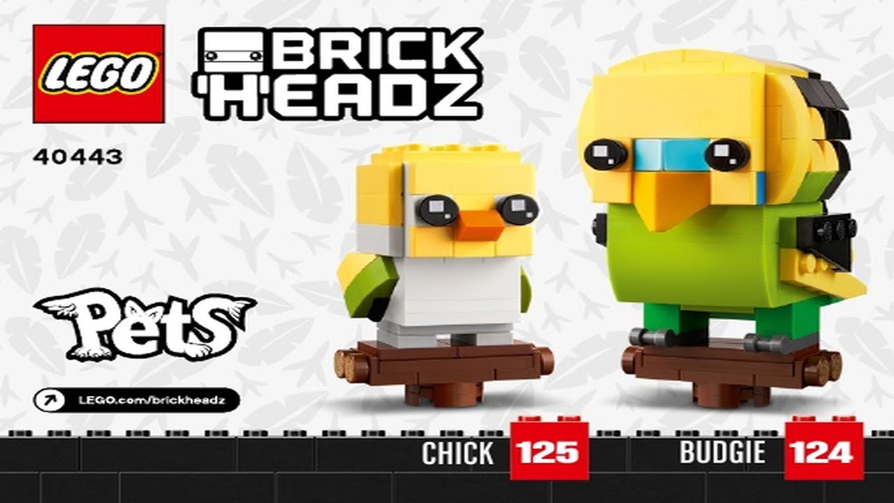 LEGO instructions - BrickHeadz - 40443 - Budgie - YouTube