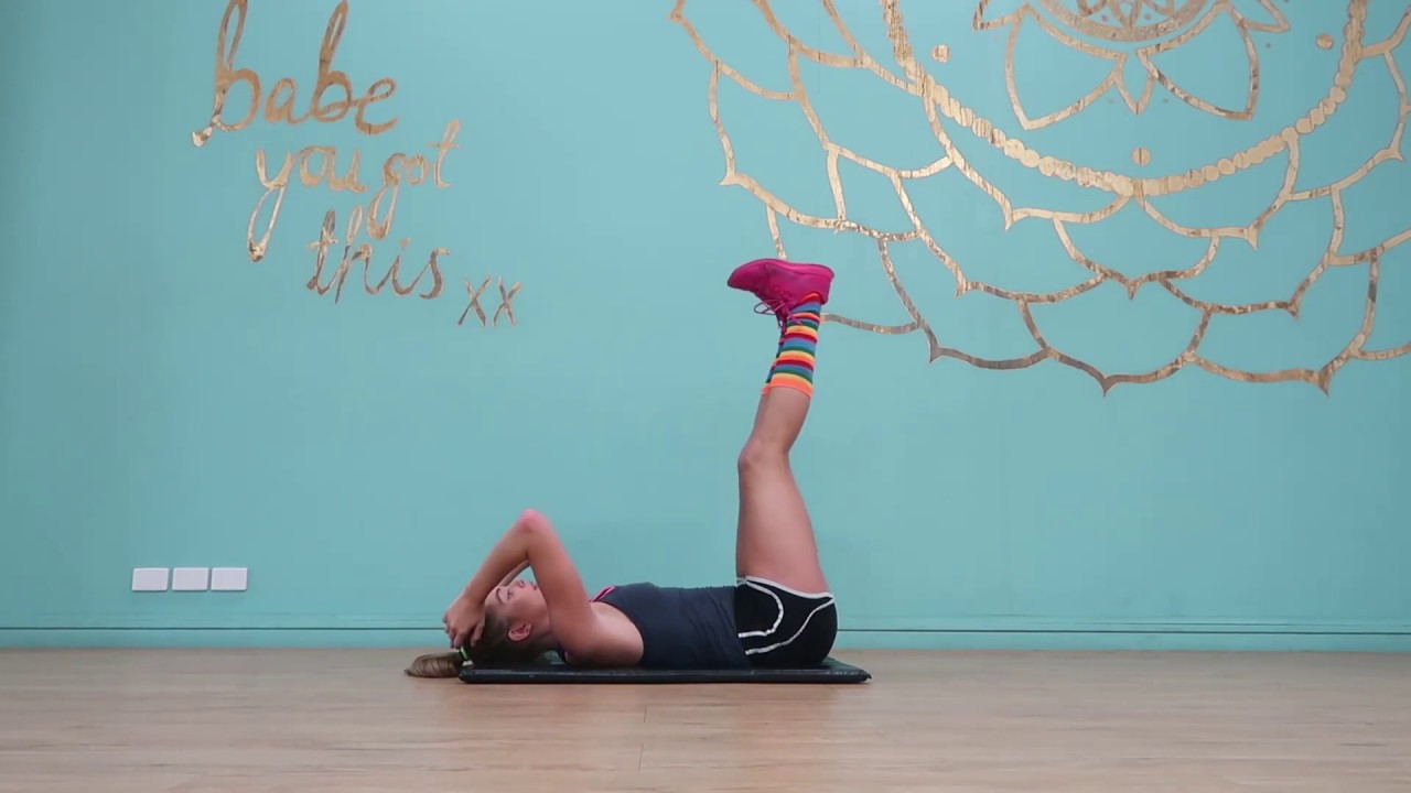 Crunch with Toe Tap - YouTube