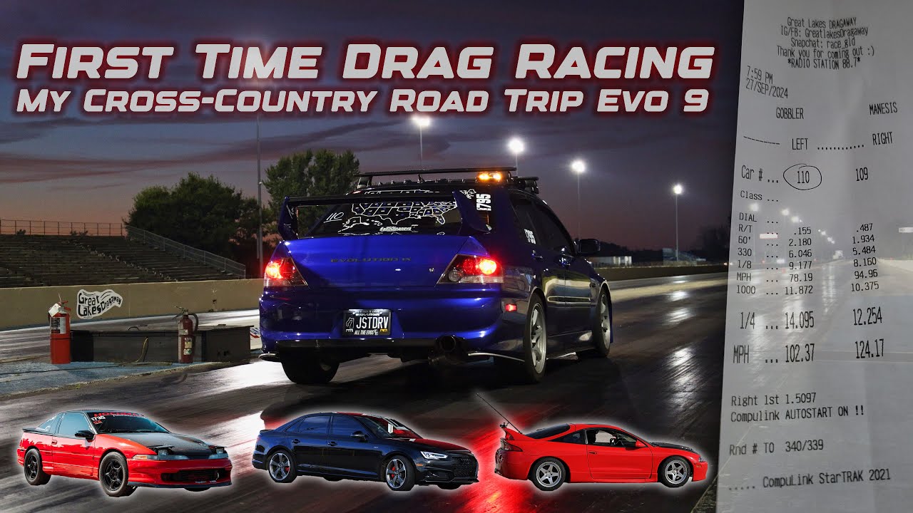 First Time Drag Racing My Evo 9! - YouTube