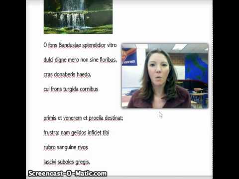 Latin Poetry Recitation O fons Bandusiae by Horace - YouTube