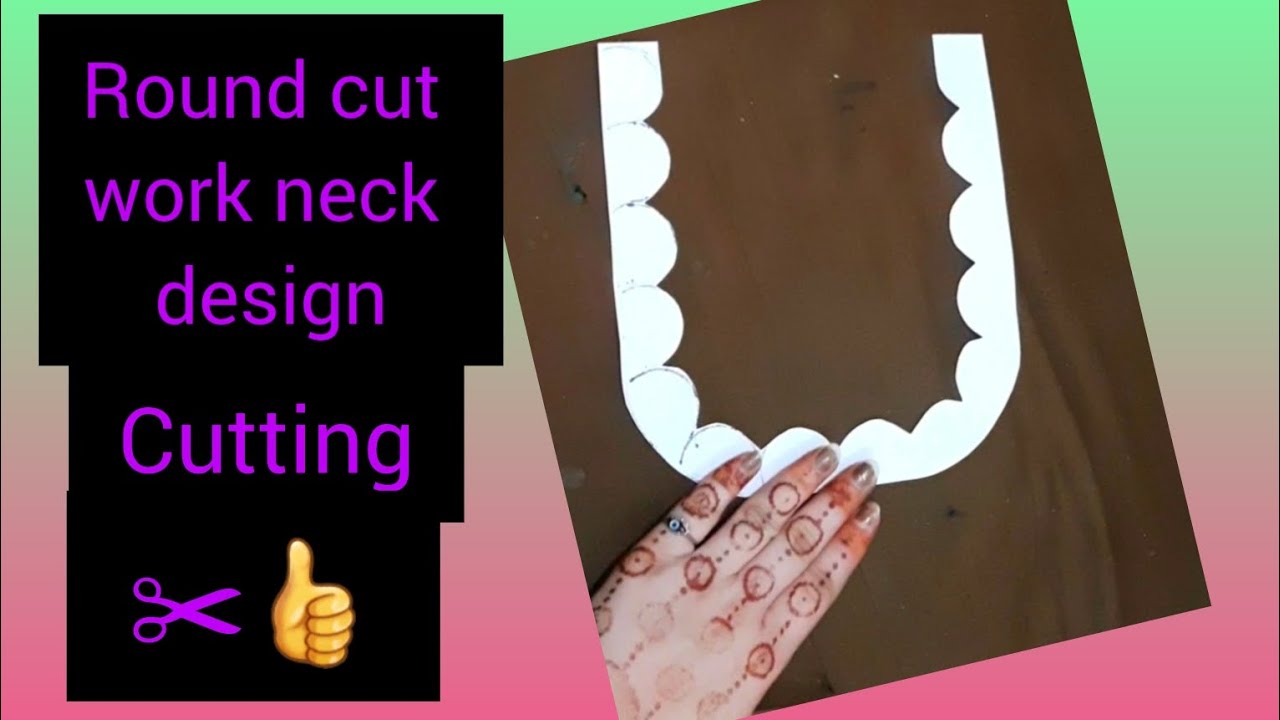 💥round cutwork neck design/ round neck cutwork perfect cutting ️ - YouTube