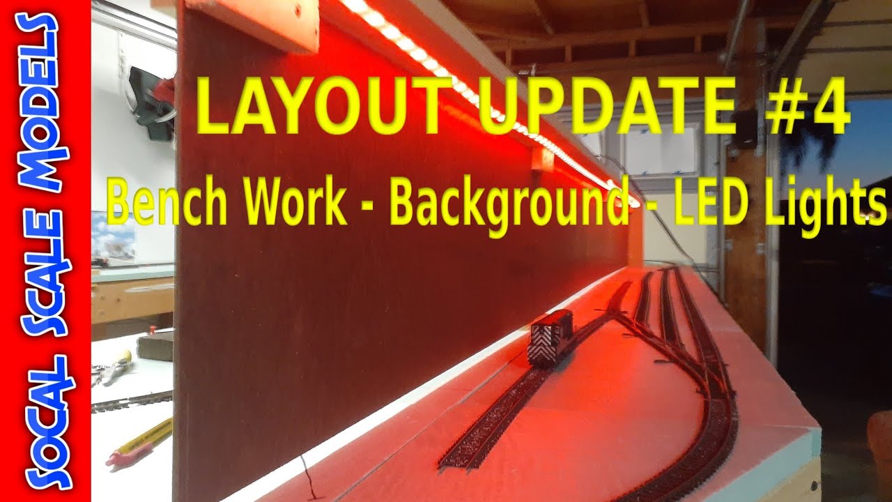Layout Update #4 June-22-2020 | Benchwork | LED Lights | Backdrop - YouTube