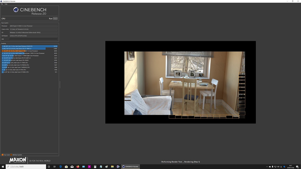Cinebench R20 at Ryzen9 3900X - YouTube