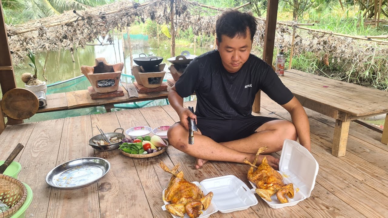 Cuộc sống hiện tại của Bin Béo. Cơm trưa nướng gà giao khách - Bin Đen ...