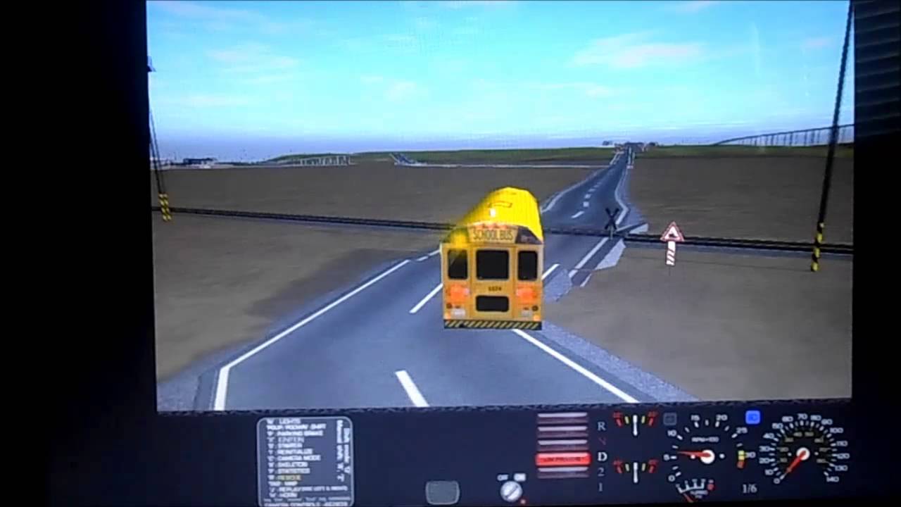 ROR School Bus Railroad Crossing - YouTube