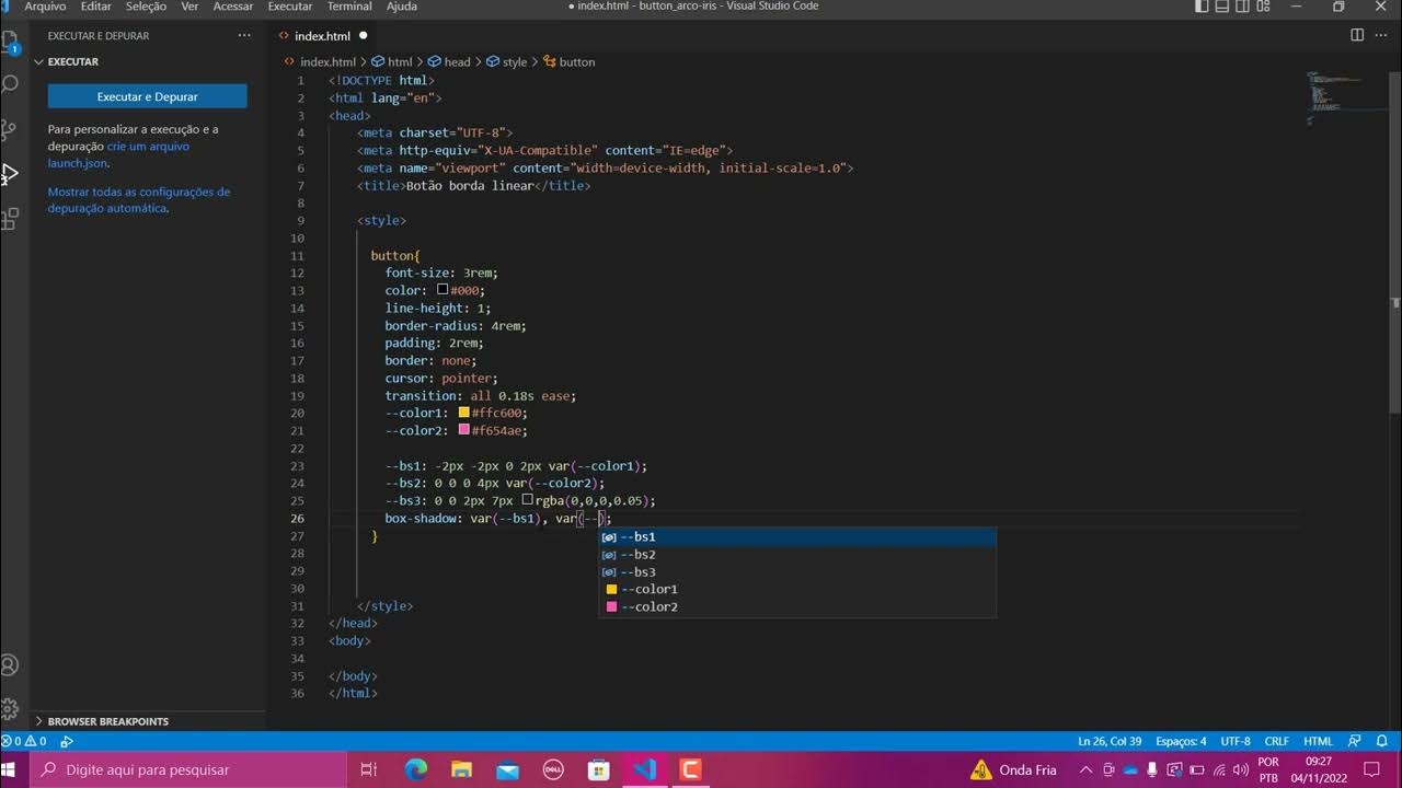 Como Fazer Um Botão Com Borda Colorida Usando Html E Css Youtube