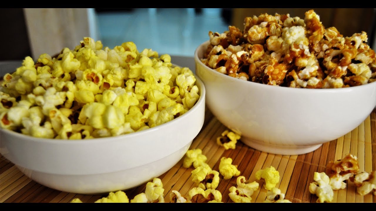Delicious Popcorn 2 ways||Turmeric Popcorn||Caramel Popcorn - YouTube