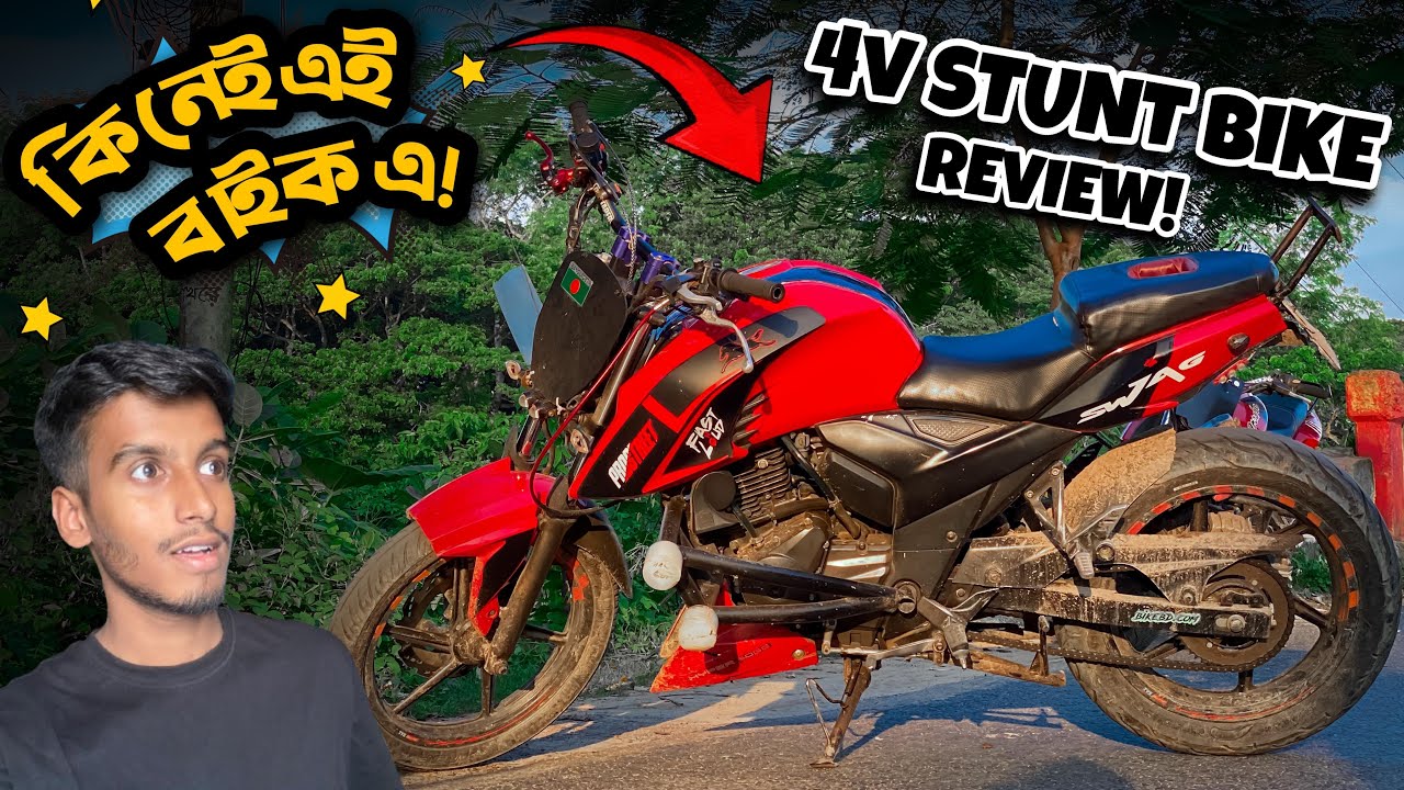 Apache RTR 4V Stunt Bike Full Review || Apache 4V Stunt Modified ...