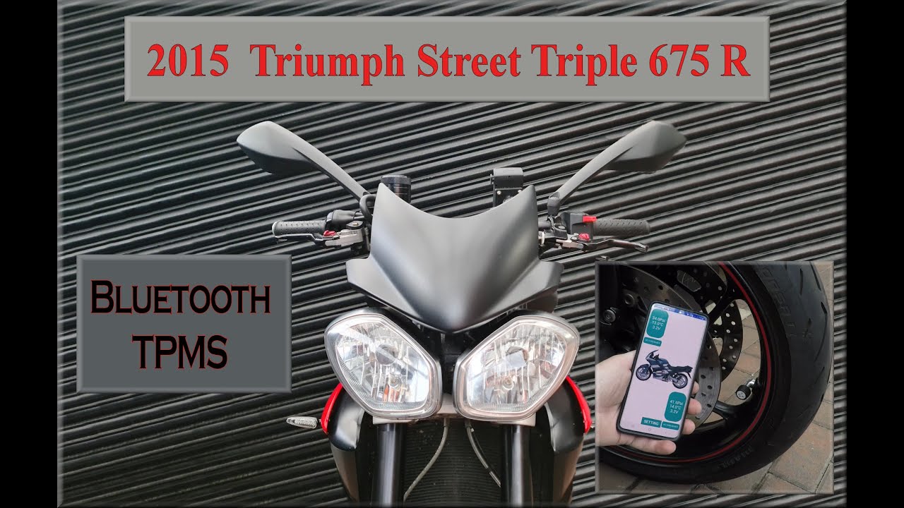 Triumph Street Triple Bluetooth TPMS Tyre Pressure Monitoring - YouTube