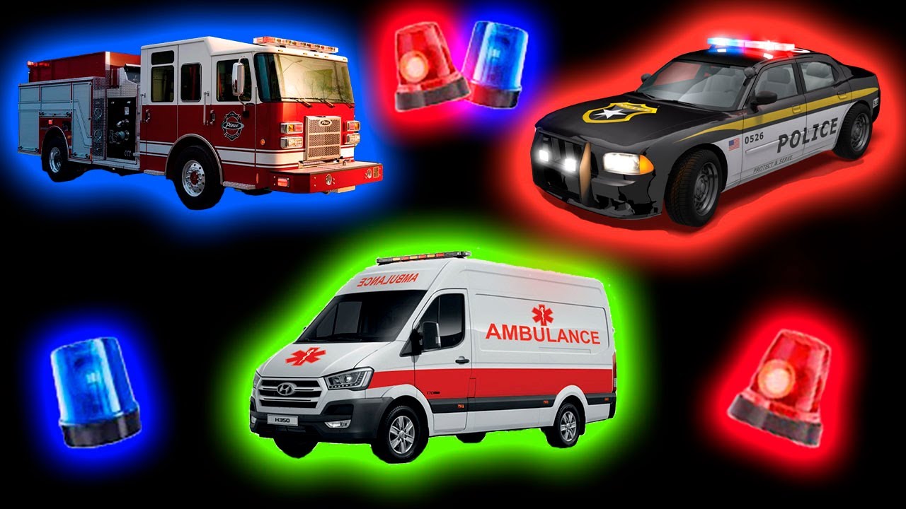 Ambulance, Fire Truck Horn & Police Car Siren Sound Effect in Real Life ...