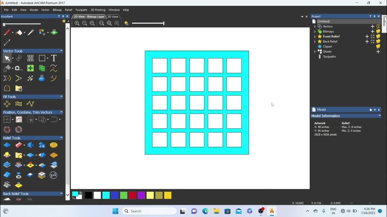 Artcam #2d3d Design | Wall ring partition full 2d explanation Hindi ...