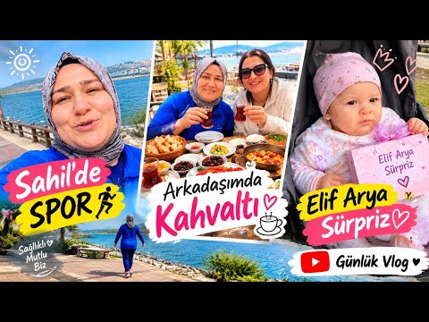 SAHİLDE SPOR YAPTIK 🏃‍♀️ SONRA KAHVALTIYA GİTTİK! Elif Arya’dan  SÜRPRİZ 😍🎁