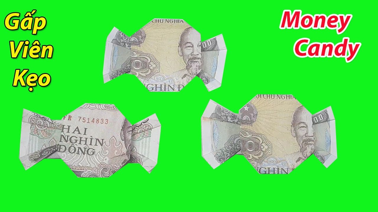 How to fold candy with paper money | My Money CANDY | Origami Candy ...