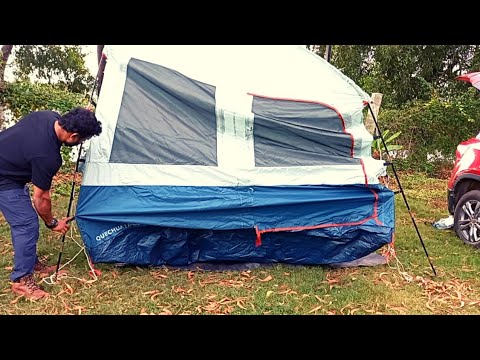 SOLO CAMPING AND COOKING GRILLED CHICKEN IN A LARGE TENT WITH COZY ...