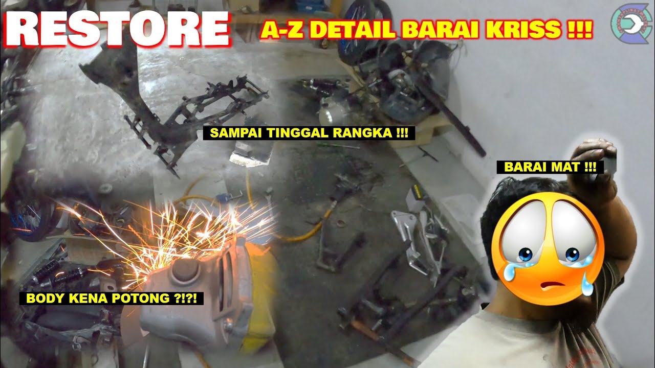 RESTORE 15 | DETAIL BARAI MODENAS KRISS 110 | ASINGKAN PART MOTOR | BARANG POWDER COAT - YouTube