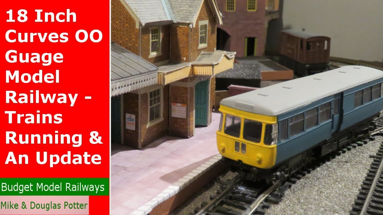 18 Inch Curves OO Guage Model Railway - Market Town - Trains Running ...