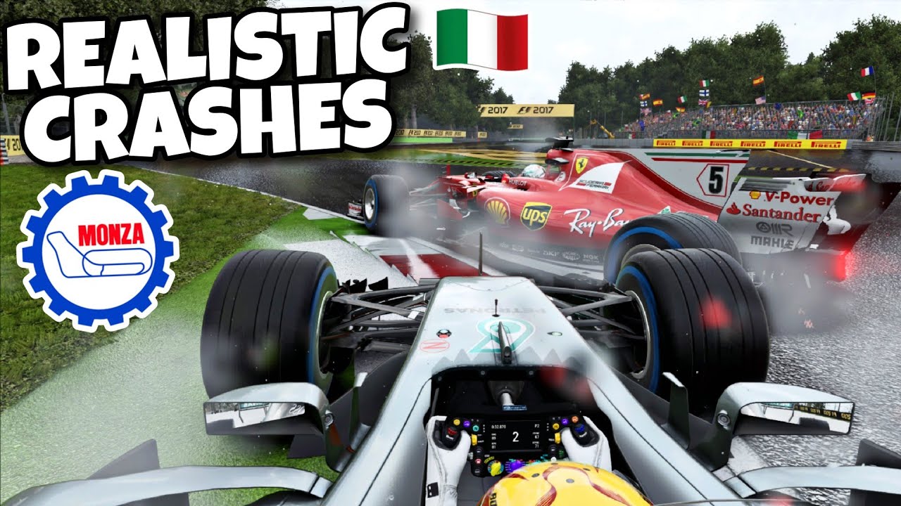 REALISTIC F1 CRASHES MONZA! - YouTube