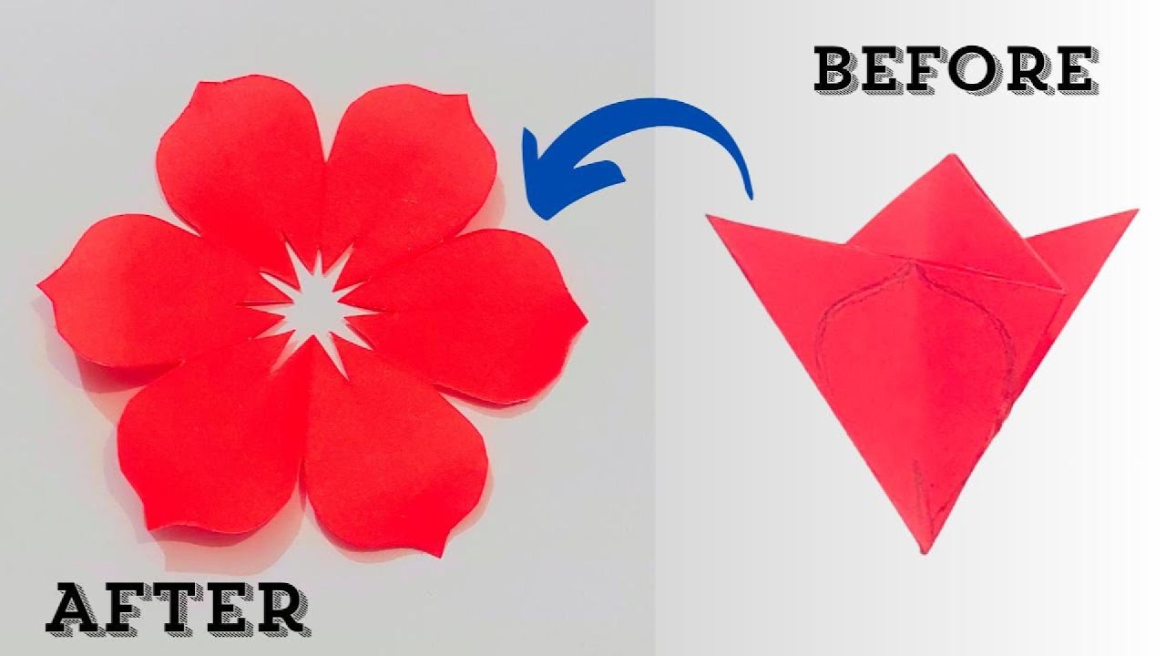 How to Make Easy 6 Petal Paper Flowers 🌸 - DIY | Very Simple Petals ...