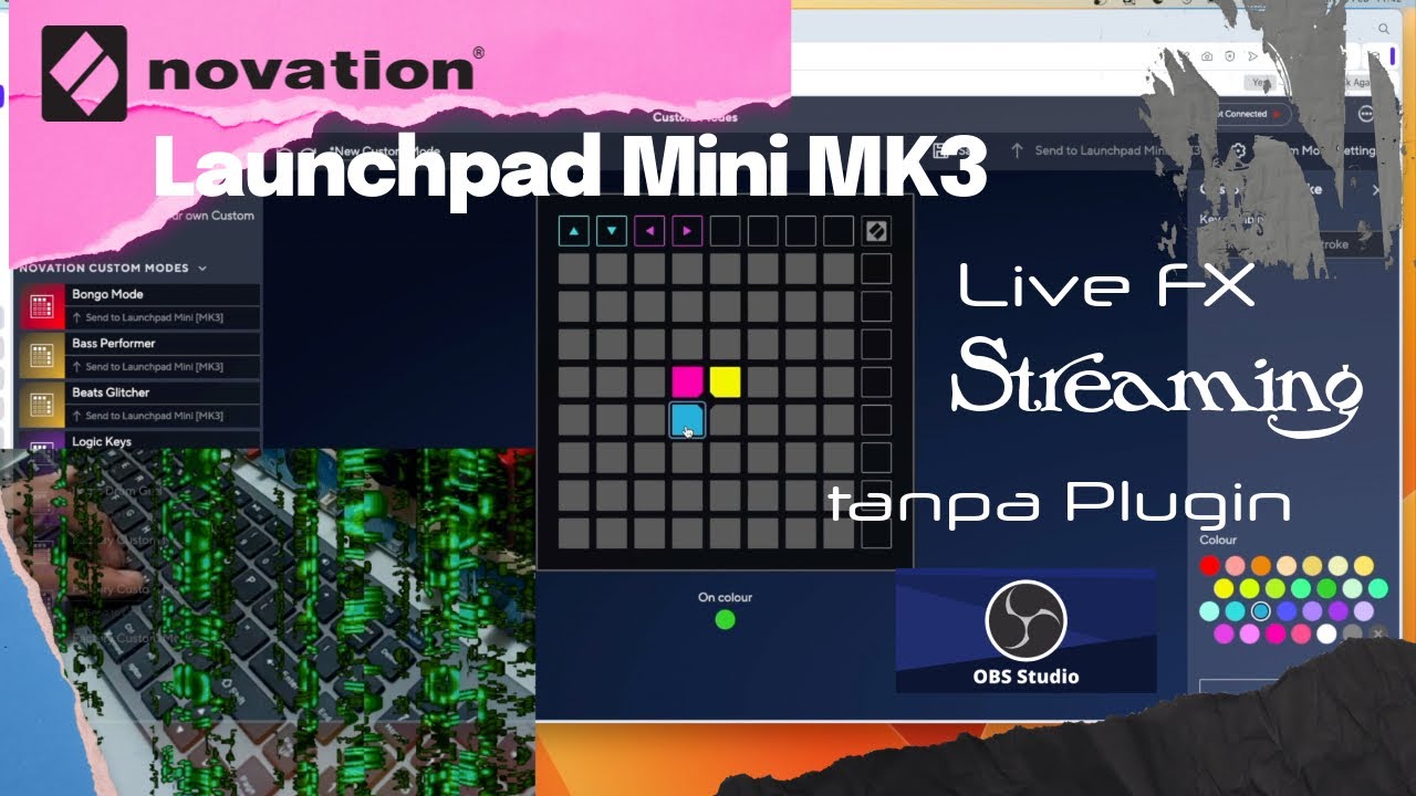 Remote OBS untuk live IG TIktok Youtube tanpa midi plugin menggunakan Launchpad Mini MK3 ...