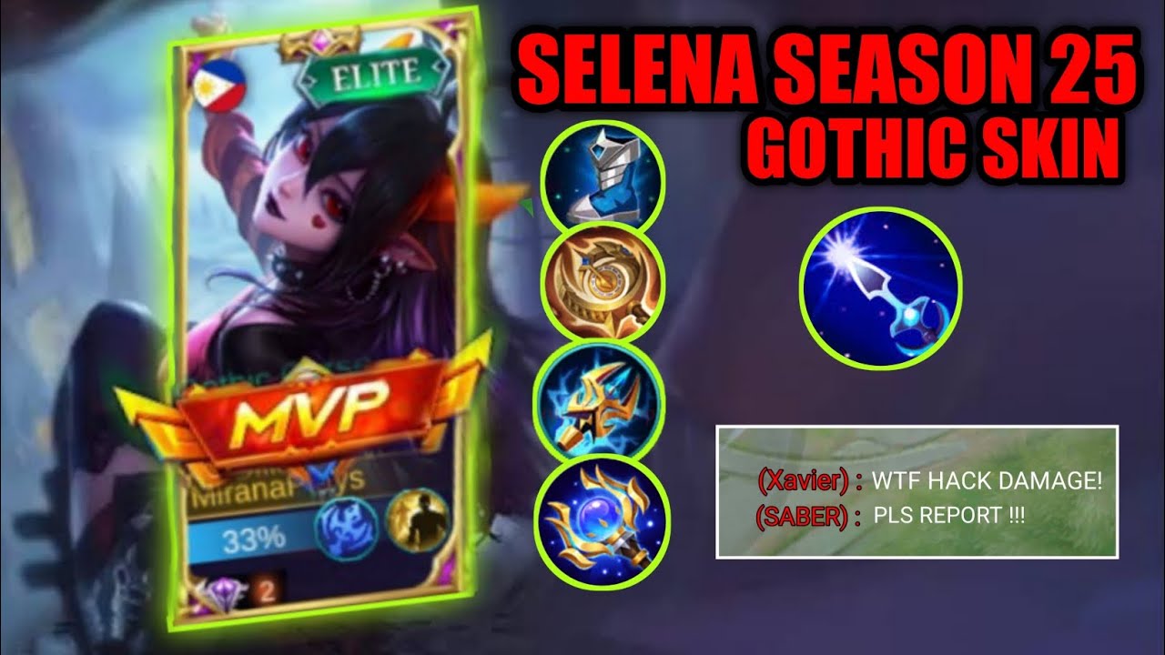 DEADLY ABYSSAL ARROW TOP GLOBAL BUILD SELENA GOTHIC SKIN GAMEPLAY ...