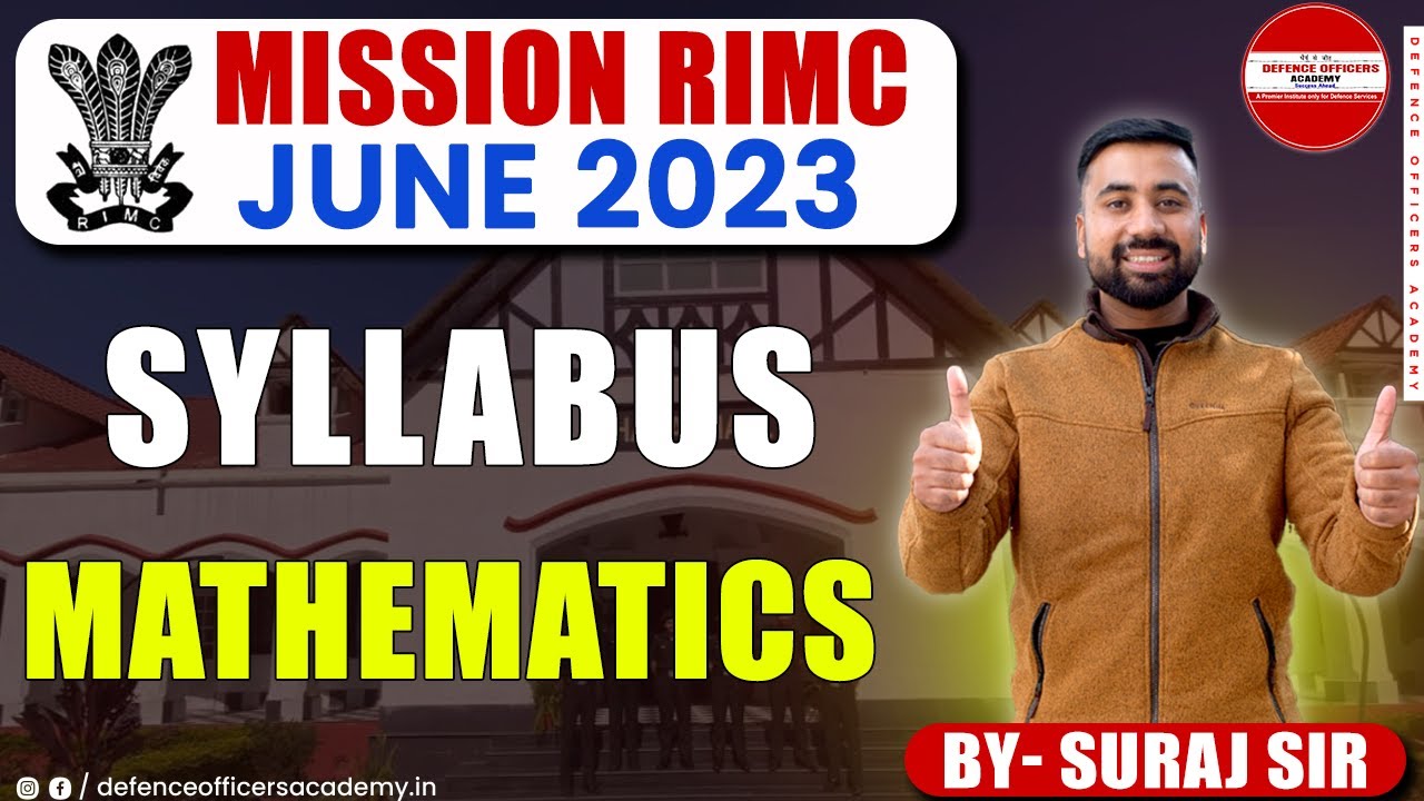 RIMC MATH SYLLABUS| MISSION RIMC DEC 2023 | LIVE🔴 FOR ALL DEFENCE ...