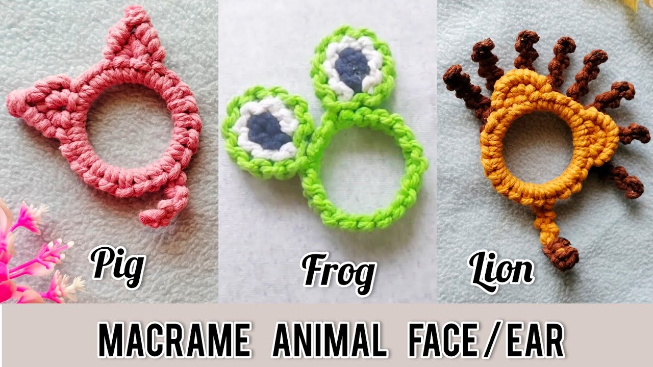 Macrame Animal Ears Tutorial | Macrame Pig Ears | Macrame Frog ...