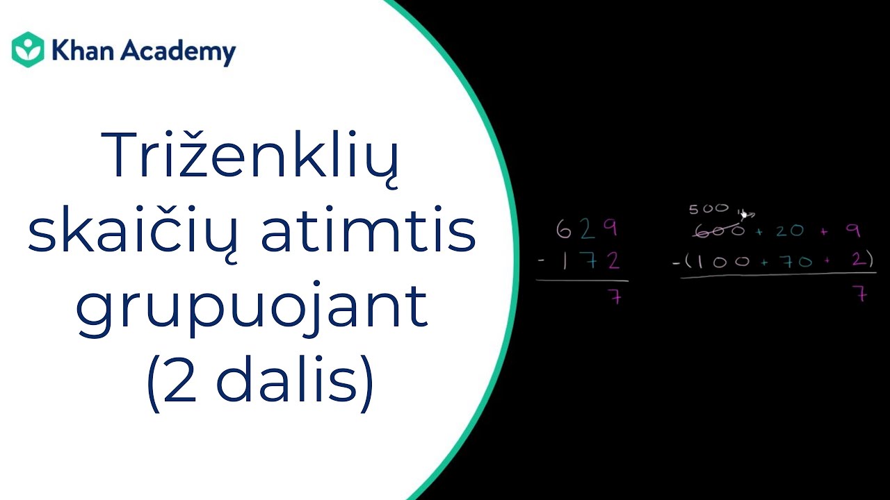 Triženklių skaičių atimtis grupuojant (2 dalis) | Sudėtis ir atimtis ...