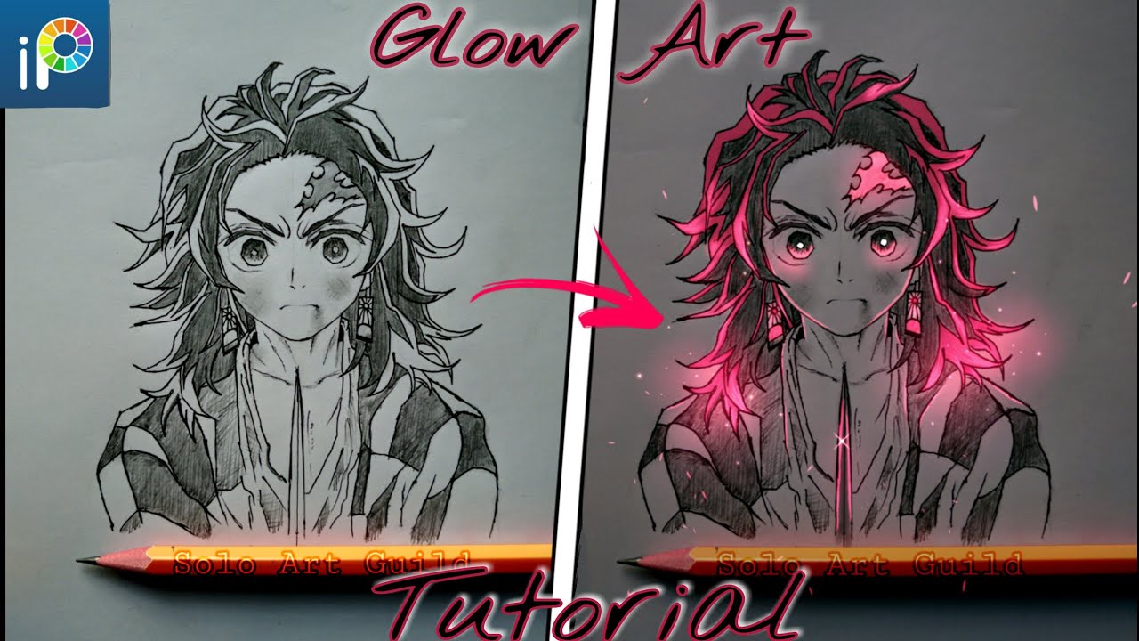 How To make Glowing effect using Mobile App ( ibispaint x) | kamado Tanjiro - YouTube