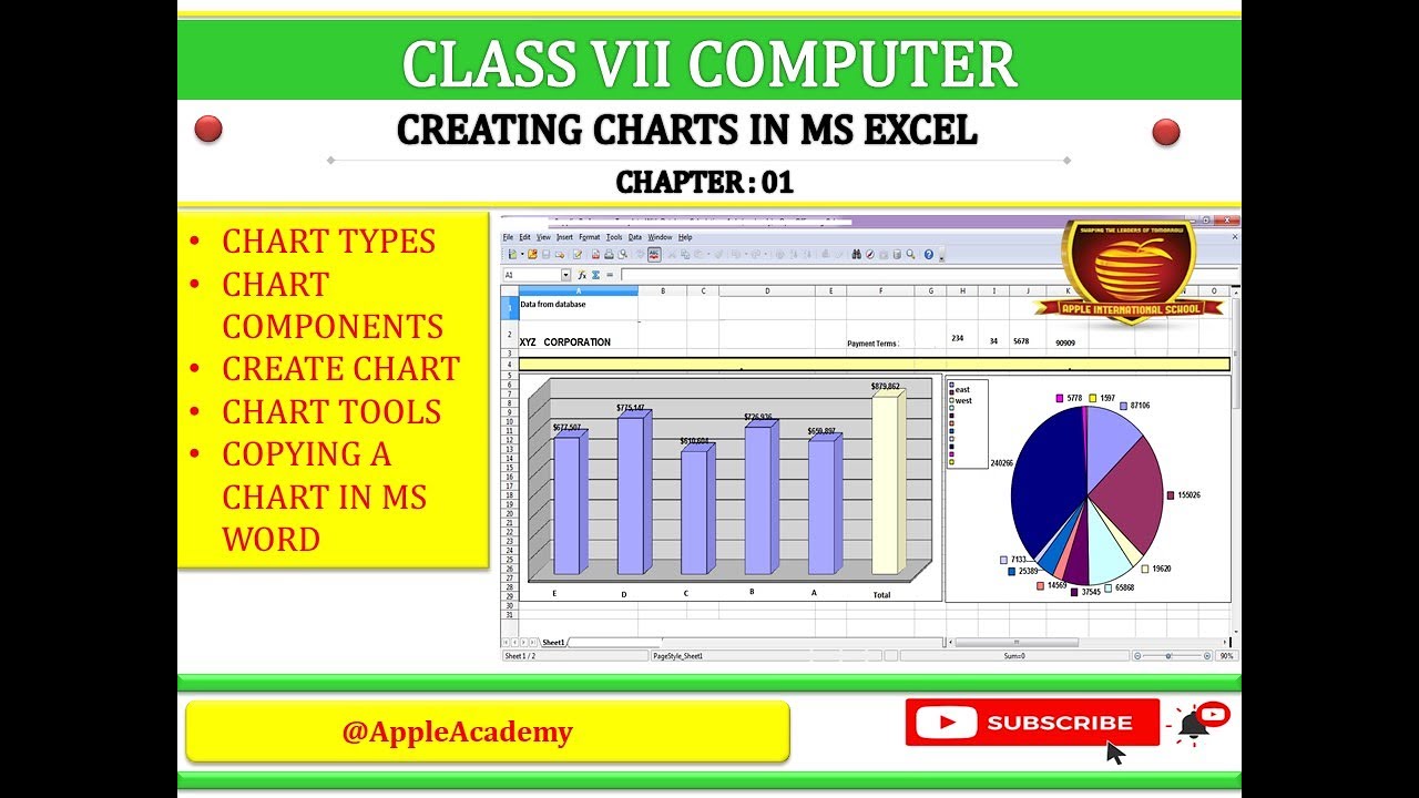 CLASS 7 COMPUTER CHP 1 CREATING CHART IN MS EXCEL - YouTube