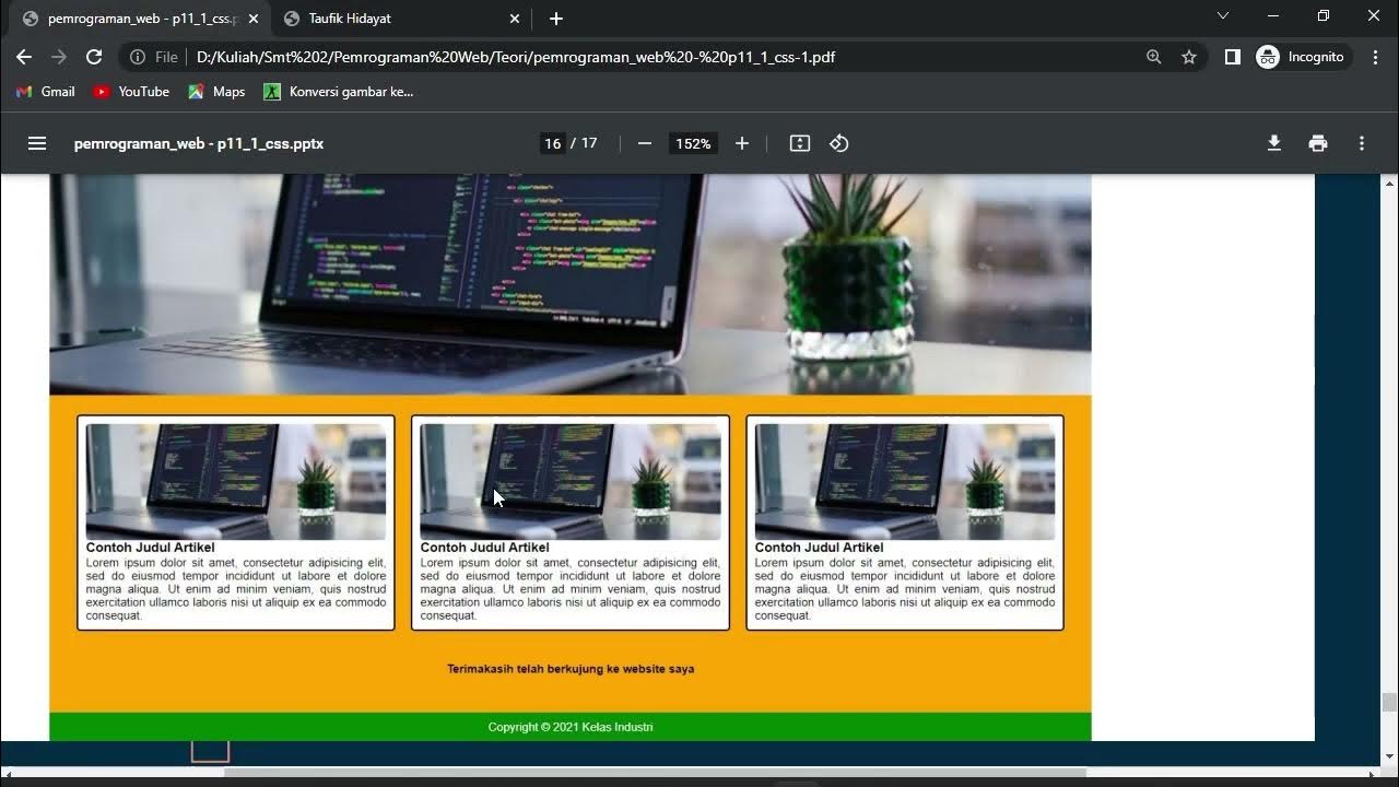 Membuat Website Sederhana Menggunakan HTML CSS - YouTube