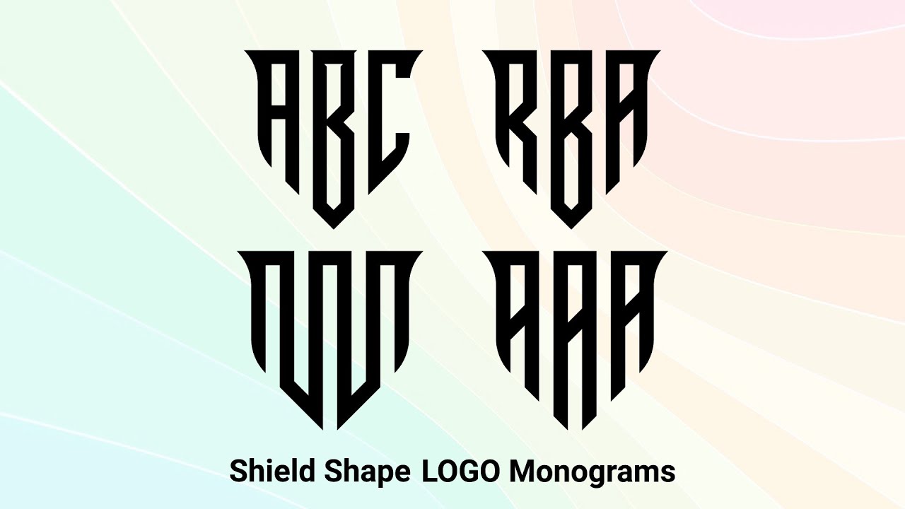 How To Design Three Letters Logo in Shield Shape - Letter Mark Logo ...