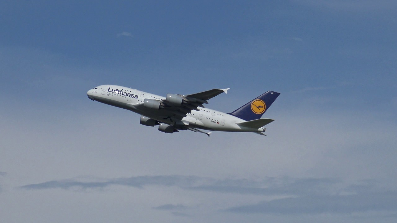 [Weather Diversion] Lufthansa A380-800 Departs DFW - YouTube