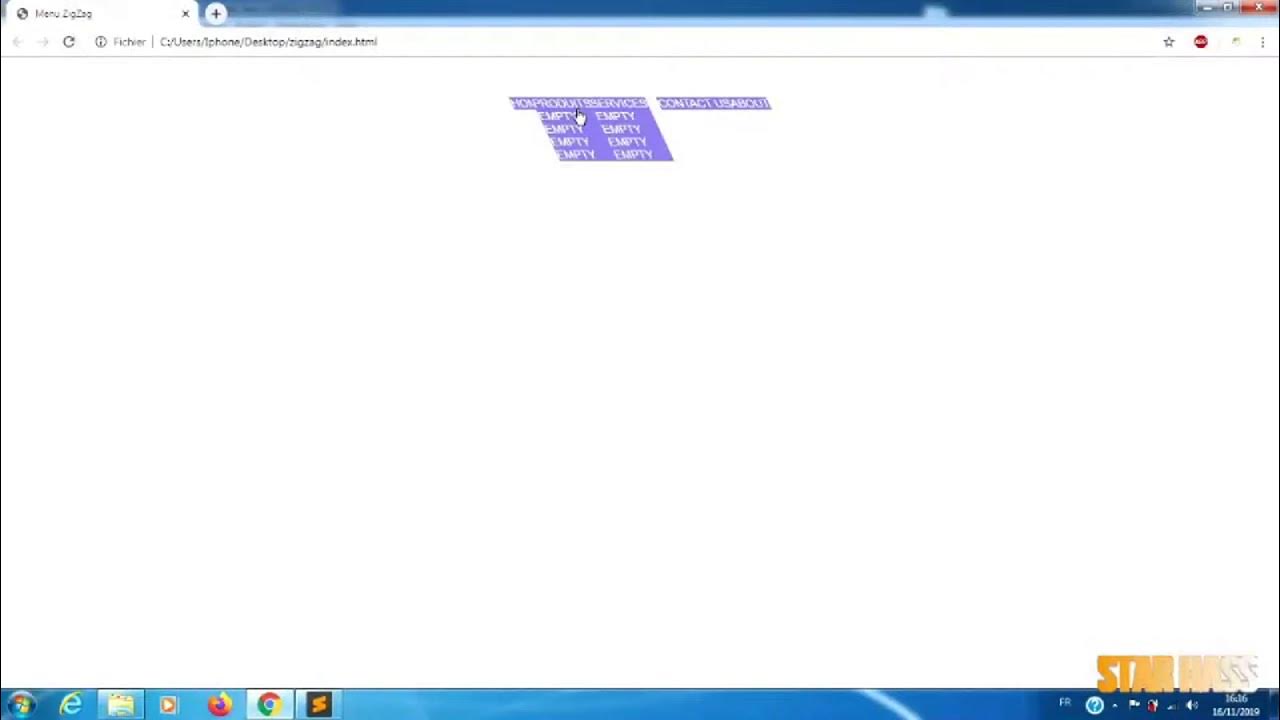 Zigzag dropdown menu concept HTML / CSS - YouTube