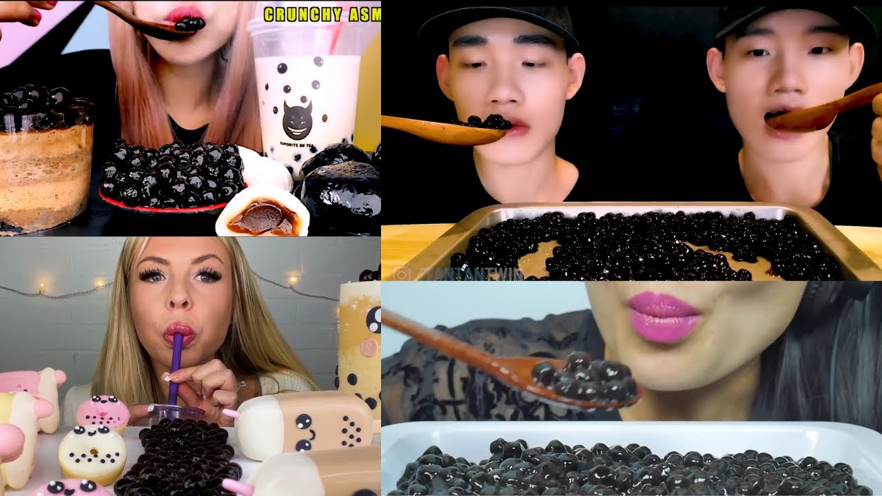 ASMR TAPIOCA, BOBA TEA COMPILATION 🎂 | ASMR Compilation l LETS EAT WITH ...