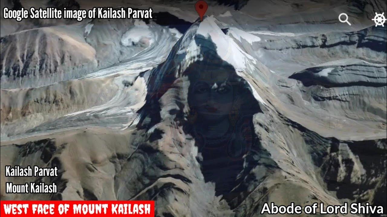 4 Faces of Lord Shiva's Abode Kailash Parvat (Mount Kailash) view from satellite map in google ...