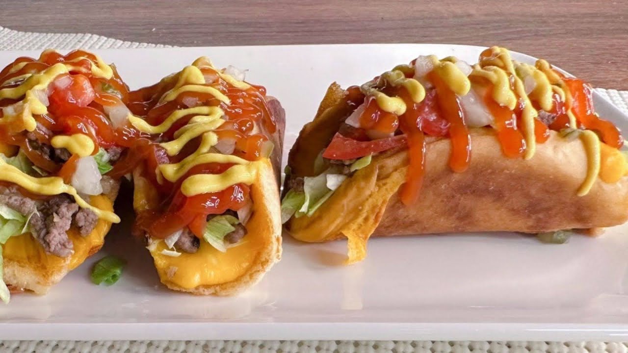 Taco Shape Mini Burger - Simple & Delicious! #taco #miniburger # ...