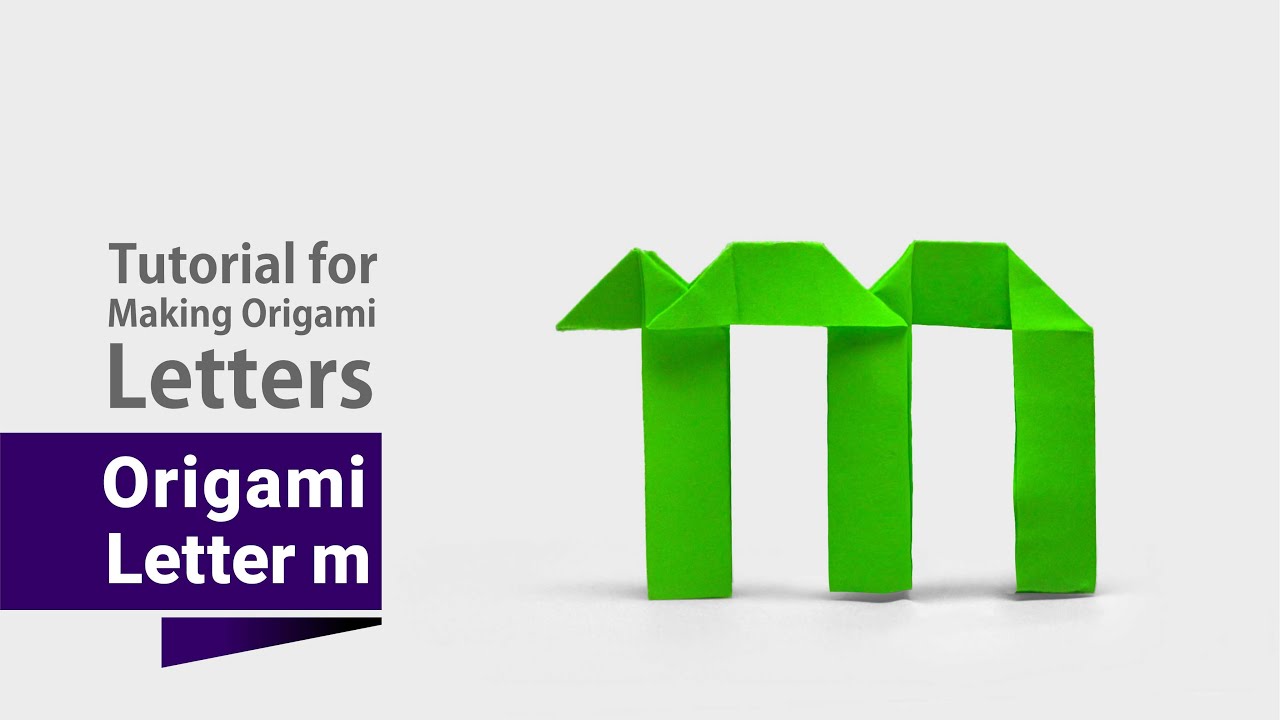 Easy to make origami lowercase letter "m" - YouTube