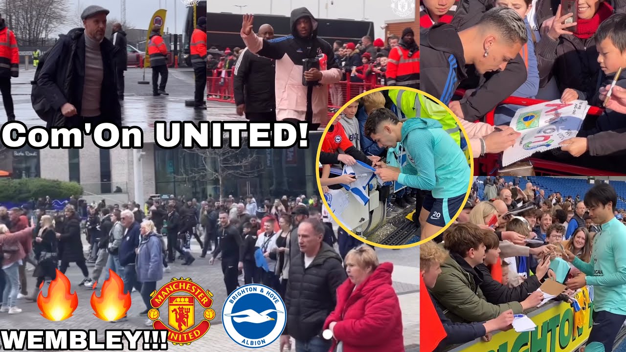 United Storm WEMBLEY!🔥Man United vs Brighton,FA Cup Team News & Arrival ...