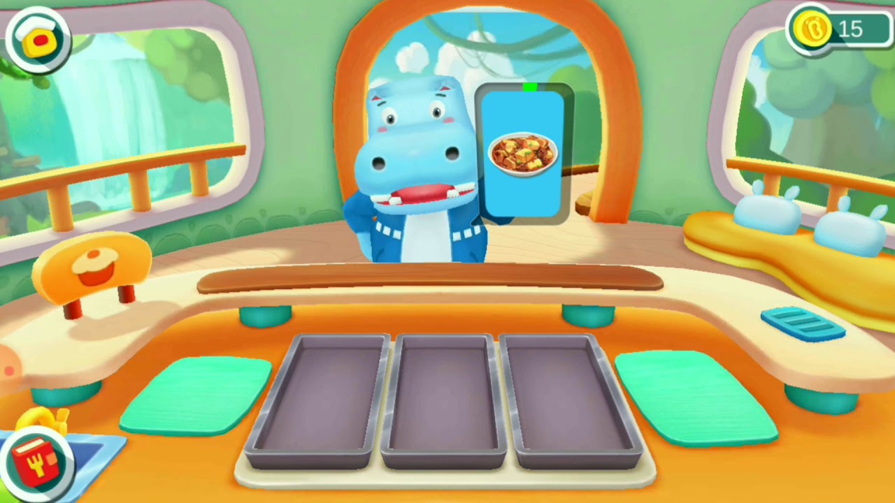 Little Panda restaurant babybus learn how to cook food for kids gaming ...
