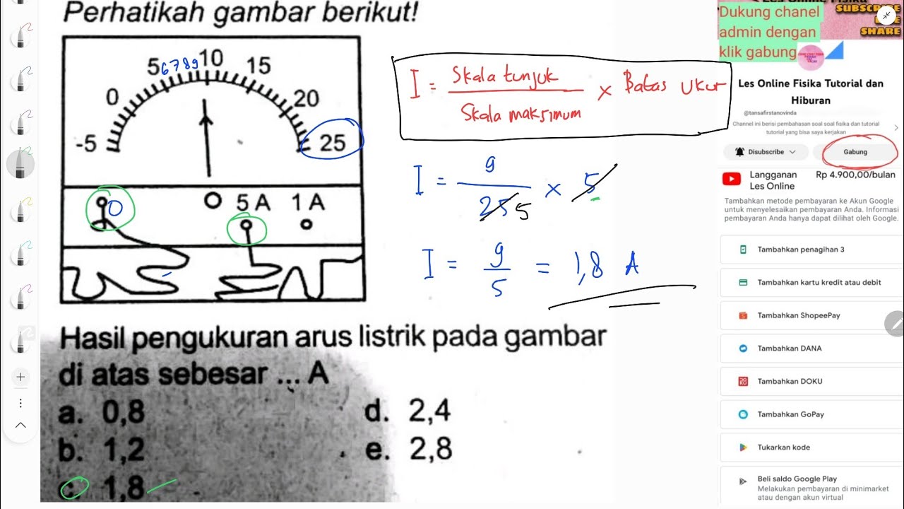 cara menghitung alat ukur listrik amperemeter dengan mudah - YouTube
