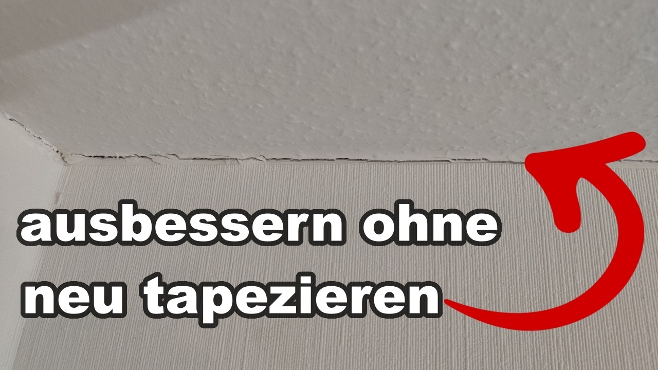 Risse an Wand und Decke ausbessern (ohne neu zu tapezieren) - YouTube