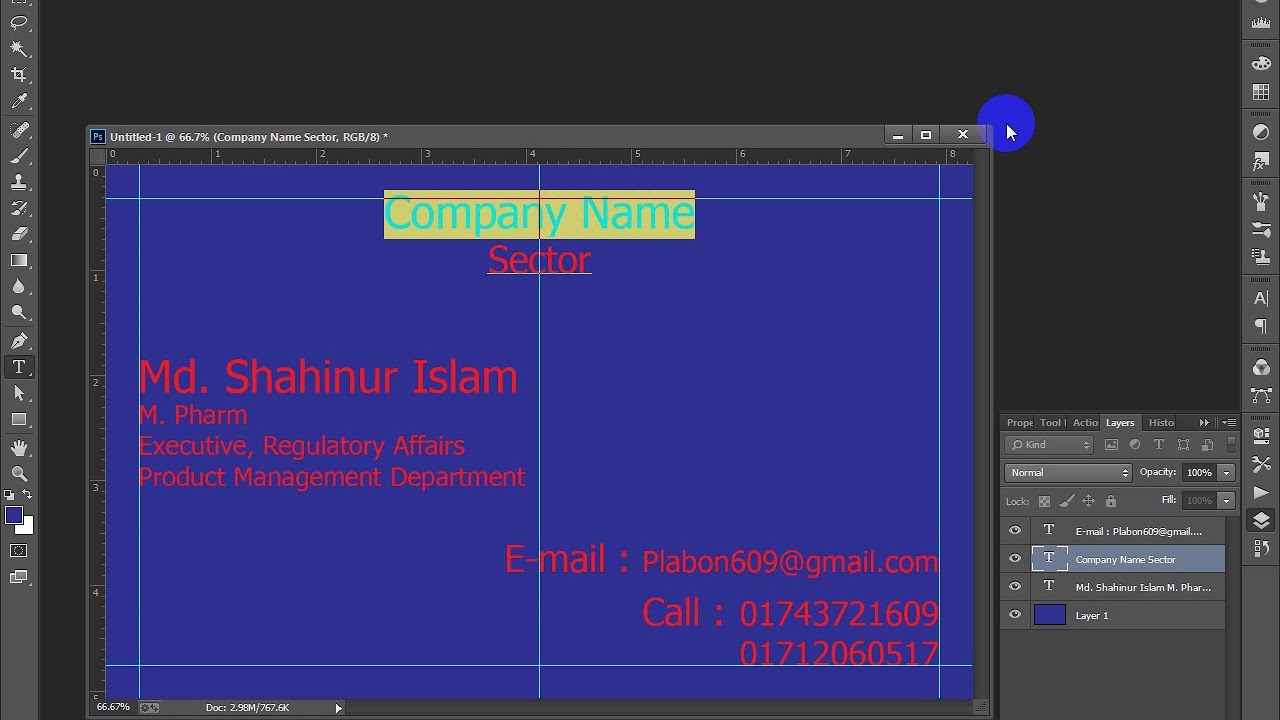 "How to Creat V card Design"Graphic Design Photoshop"Easy V card Design ...