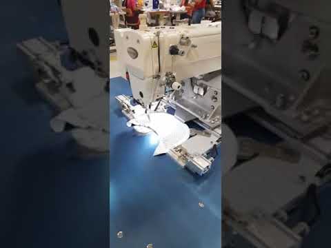 RAMBO RM-342CPV Cap visor stitch machines running in customer factory