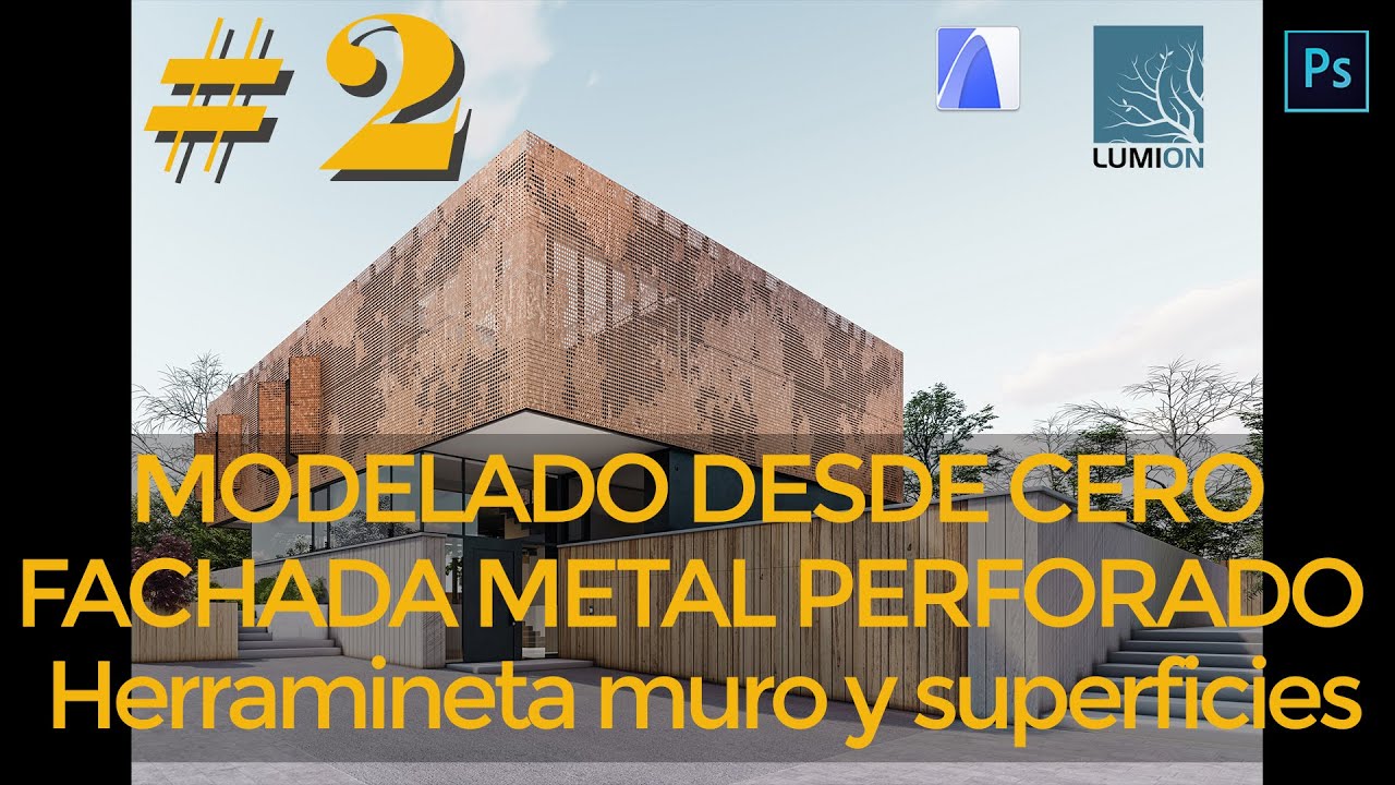 CURSO ARCHICAD23- DESDE CERO-MODELADO FACHADA FLOTANTE DE METAL ...