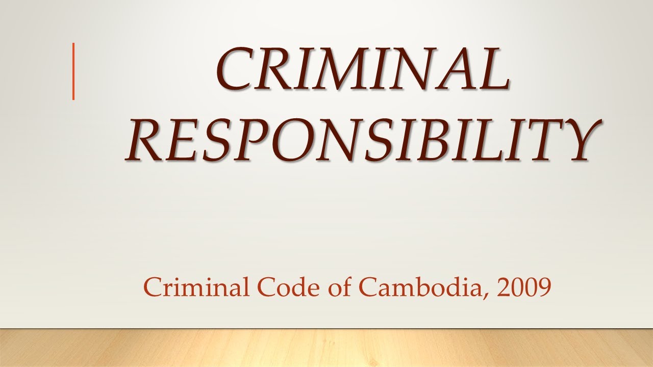Criminal Responsibility - YouTube