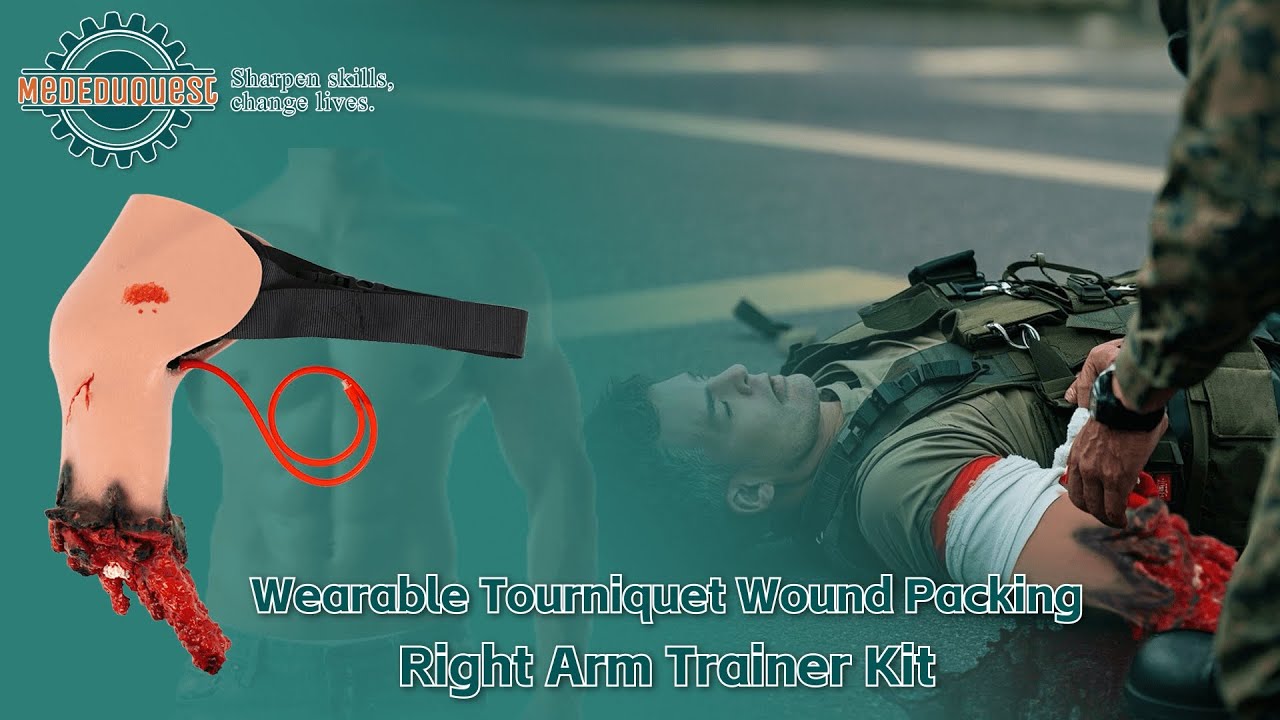 Wearable Tourniquet Wound Packing Right Arm Trainer Kit - YouTube