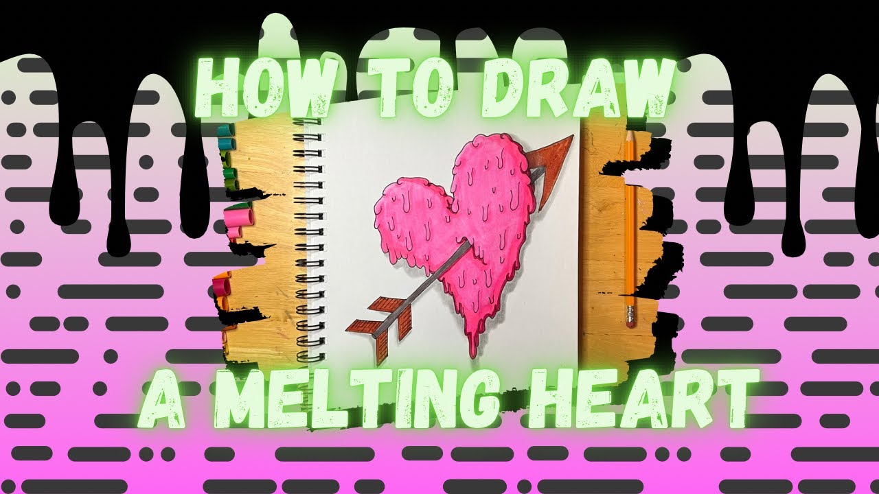 How To Draw A Melting Heart Design - YouTube