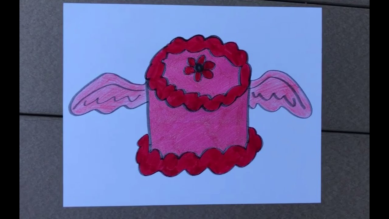 *ASMR *Coloring *Sparkly Red Cake - YouTube