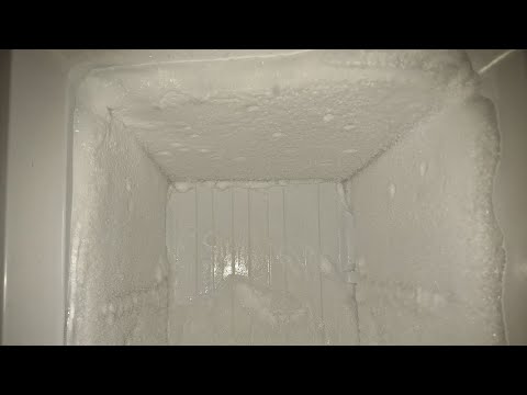 build up freezer frost/scraping with a spatula - YouTube
