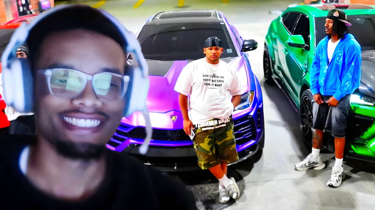 Duke Dennis, Kai Cenat & Fanum Reunite in Atlanta With 3 Lamborghini's ...